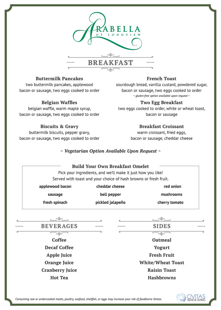 Premium Assisted Living Culinary Program in Longview, TX